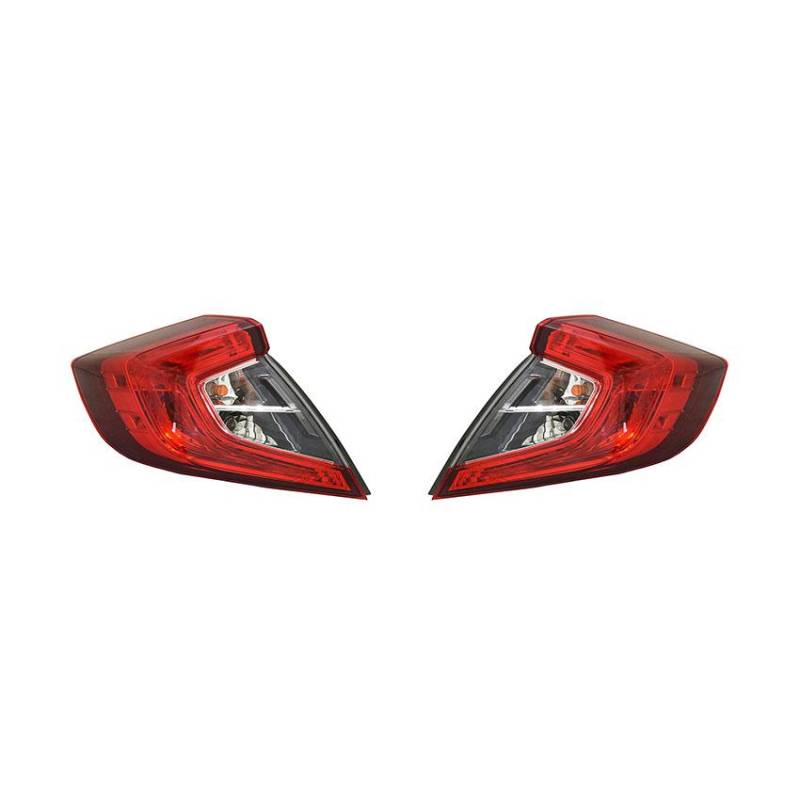 New Outer Pair Of Tail Lights Fits Honda Civic 2016-2017 33500-Tba-A01 ...