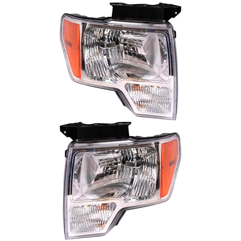 New Pair Of Halogen Headlights Compatible With Ford F-150 Svt Raptor ...
