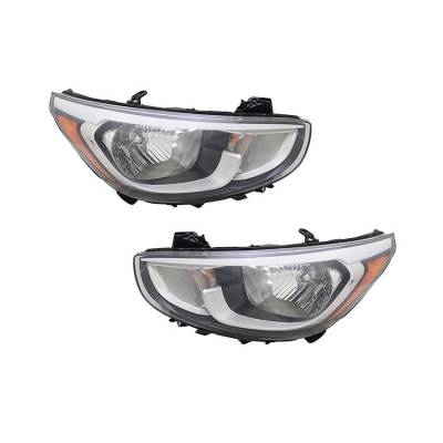 New Pair Of Headlight Fits Hyundai Accent 2017 Hy2502192 92102-1R710 ...